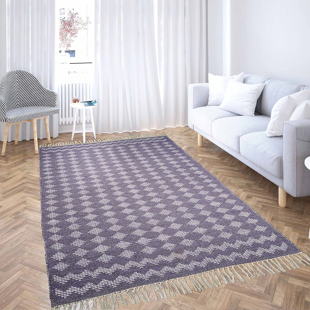 Hand Made Cotton Carpet Diamond Pattern 2 – Verone – Hand-Knotted ...